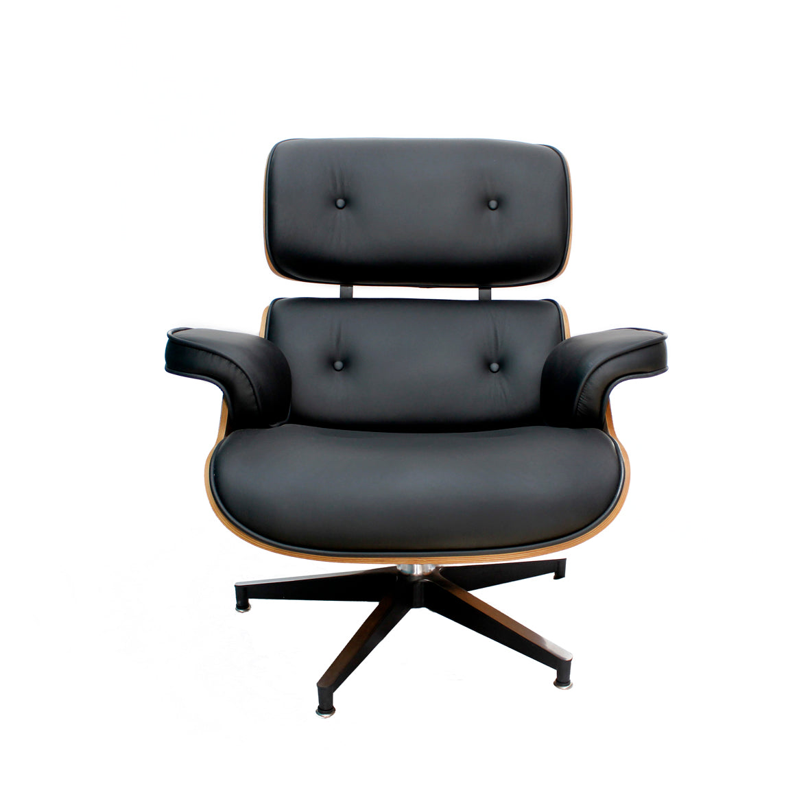 Silla Lounge Eames + Ottoman Réplica - Piel Genuina Negro – SPAACIO ...
