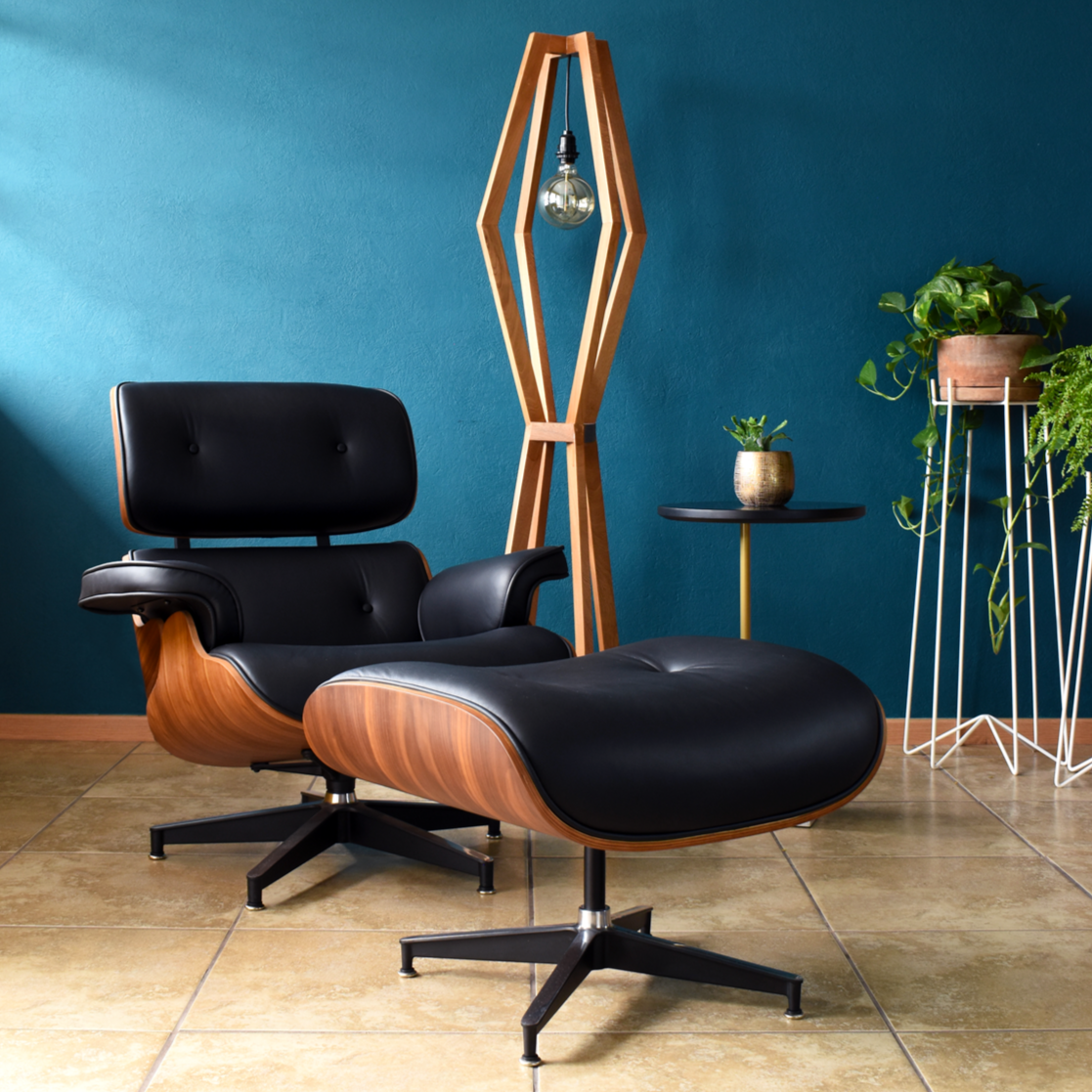 Silla Lounge Eames + Ottoman Réplica - Piel Genuina Negro – SPAACIO ...