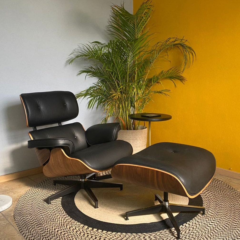 Silla Lounge Eames + Ottoman Réplica - Piel Genuina Negro – SPAACIO ...